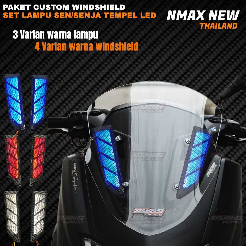NMAX NEW THAILAND WINDSHIELD PACKAGE CUSTOM LED VISOR SET NMAX NEW ...