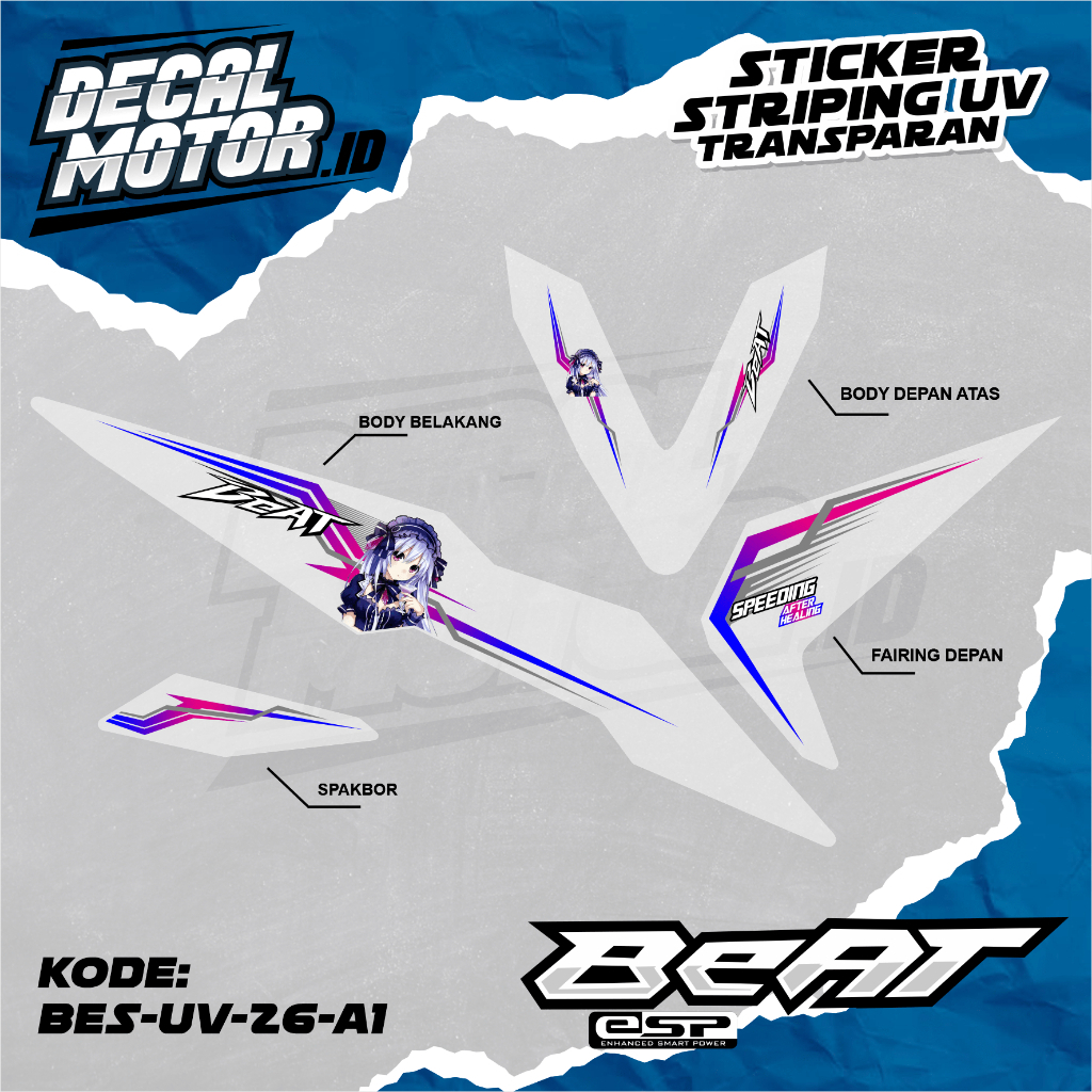 (CUSTOMIZED) STRIPING VARIATION STICKER BEAT ESP DESIGN MOTIF VARIATION ...