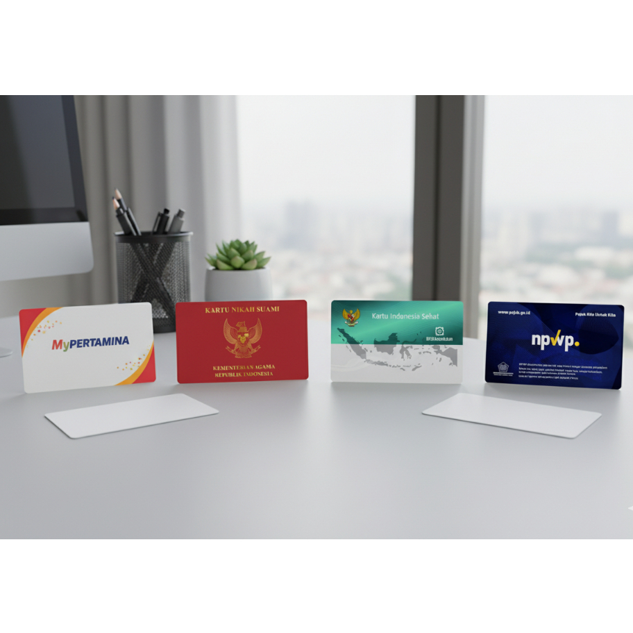 PRINT PVC ID CARDS INDIVIDUALLY, BPJS, NPWP, MY PERTAMINA, Nisn Etc ...