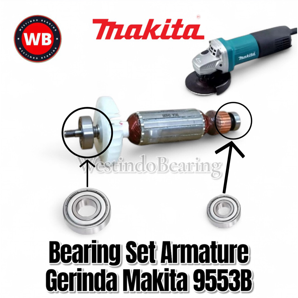 MESIN Bearing Set Armature Grinder Makita 9553B Bearing Laker Lahar ...