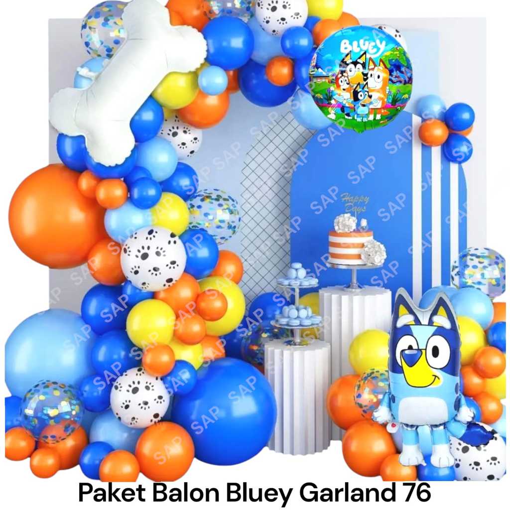 BLUEY GARLAND 76SP Balloon Package/Bluey Birthday Decoration | Shopee ...