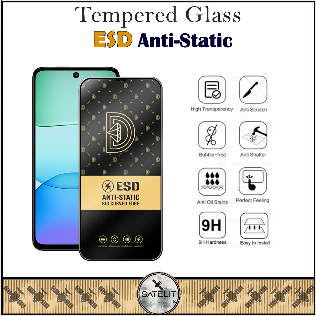 Tempered Glass Clear Full Cover ESD Anti Static Oppo Reno 5 4G 5G 5F 6 ...