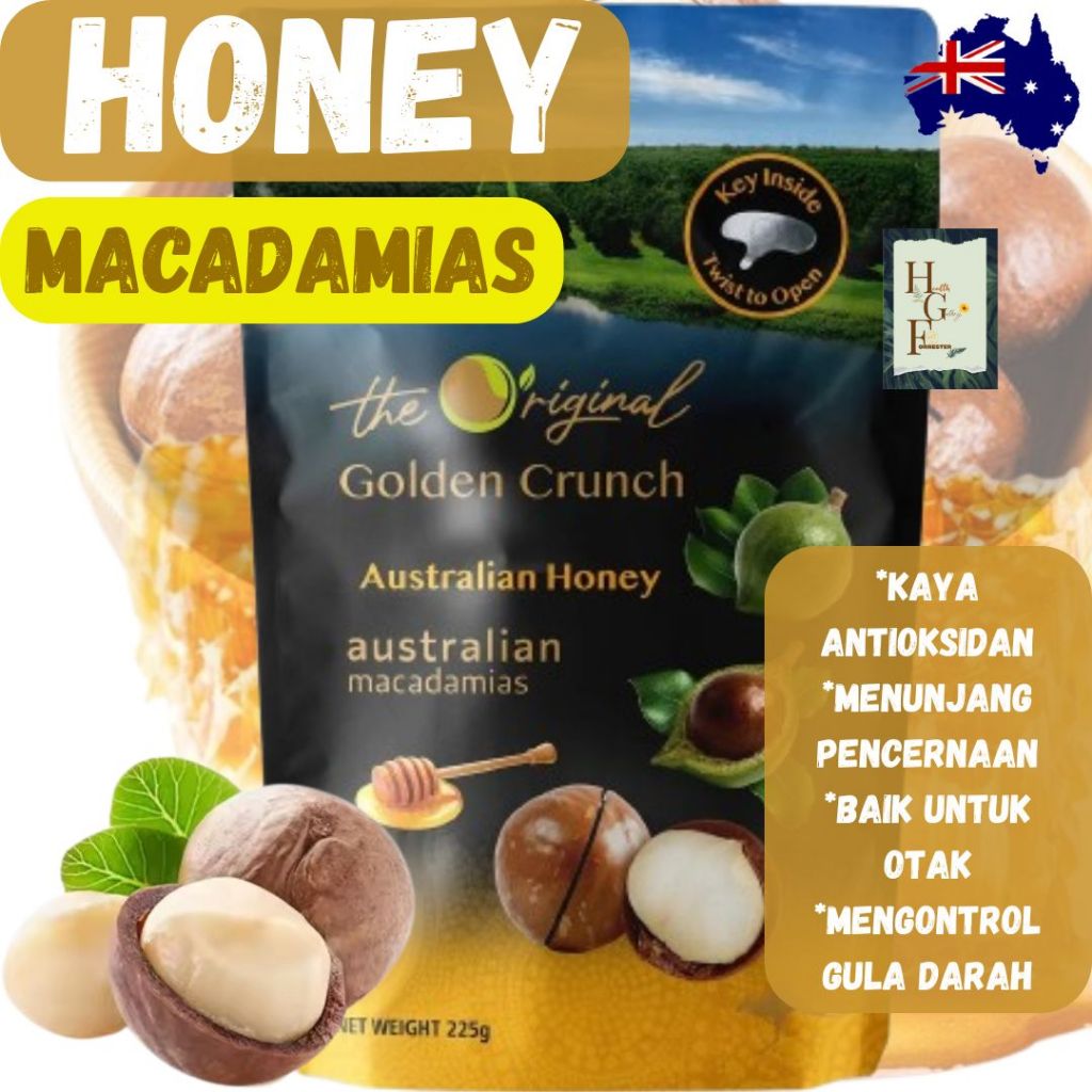 Macadamias macadamia Australia Honey Golden Crunch the original 225g ...