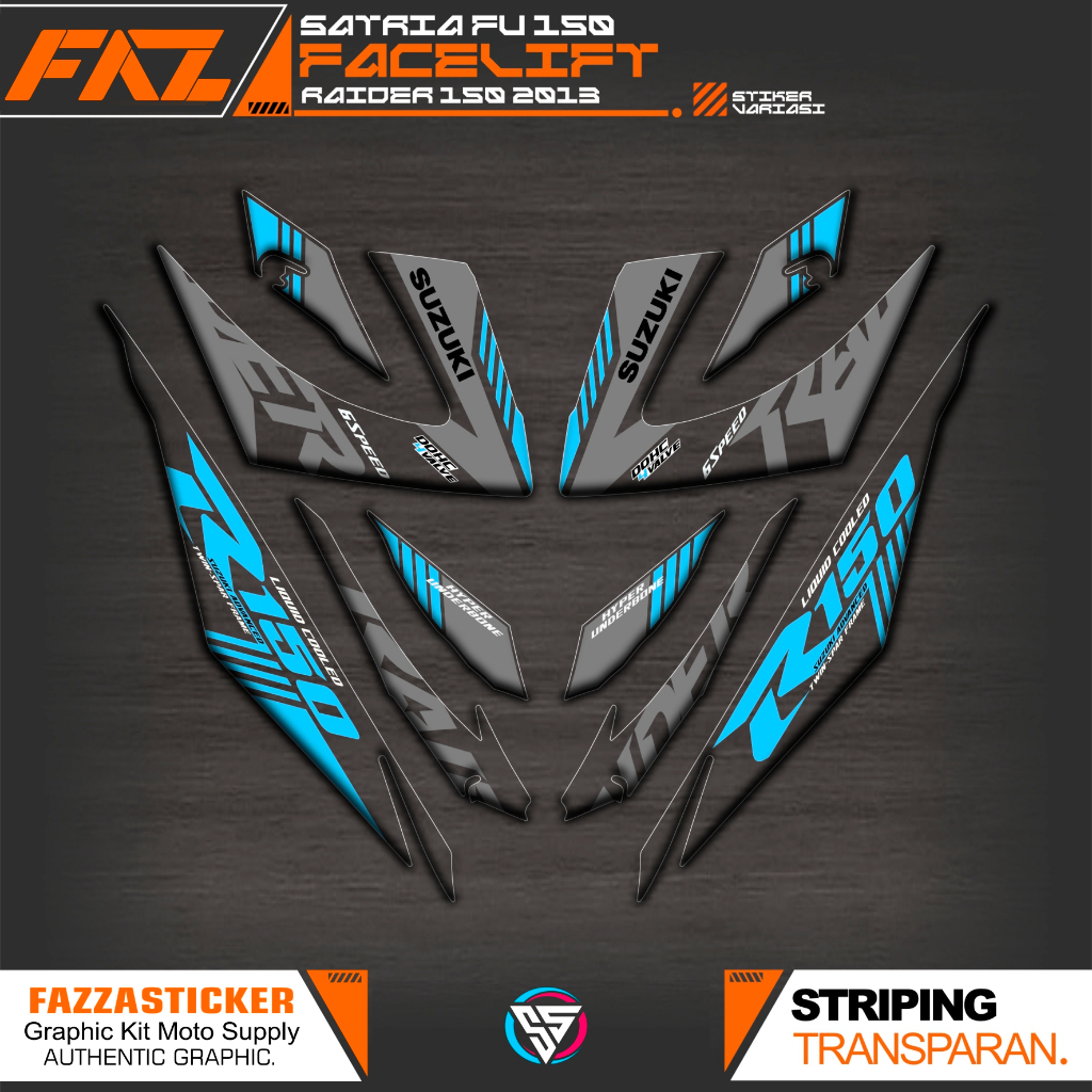 UV TRANSPARENT STRIPING SATRIA FU FACELIFT MTF IP7 CLEAR RAIDER 150 ...