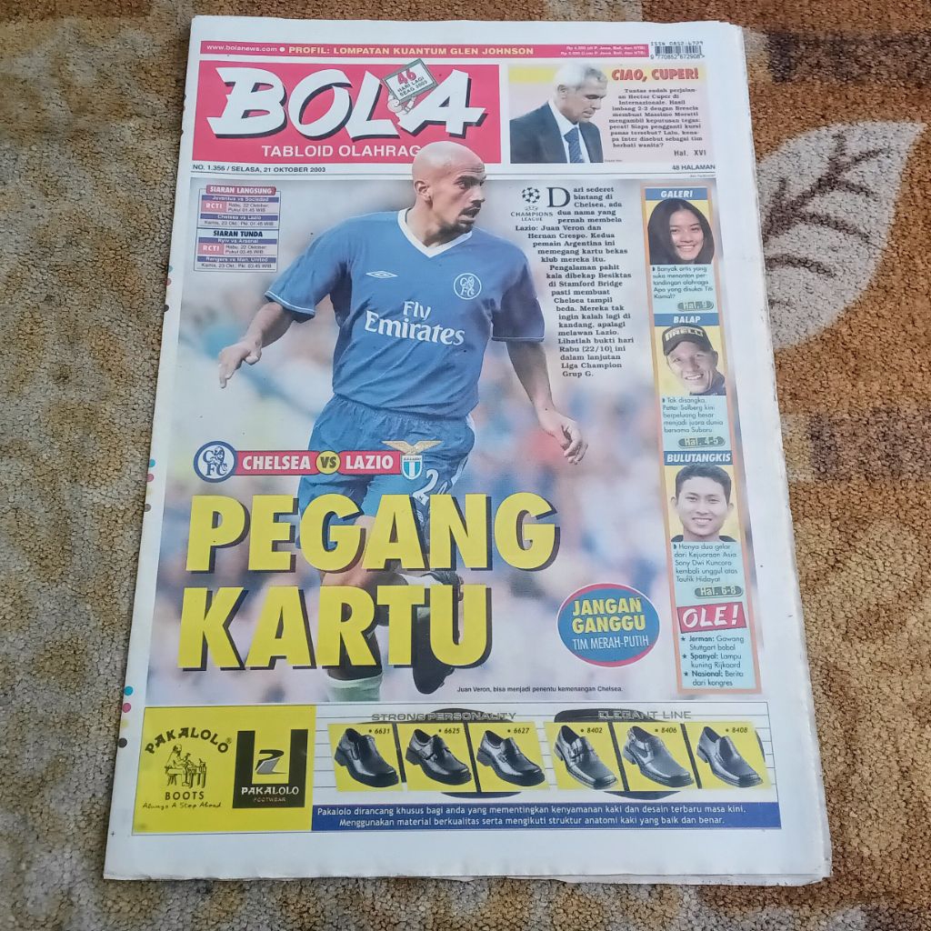 Tabloid Football Magazine 1356 Selasa 21 October 2003 Hold Card ...