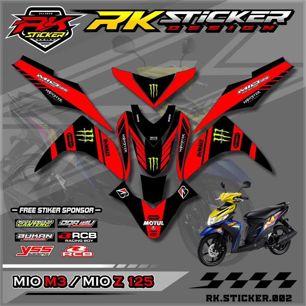 Yamaha MIO M3/MIO Z Motorcycle Full Body Decal Sticker - MIO M3/MIO ...