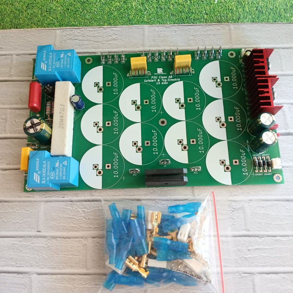PSU Kit 10 Elko class ab + softstar psu symmetrical pcb double layer ...