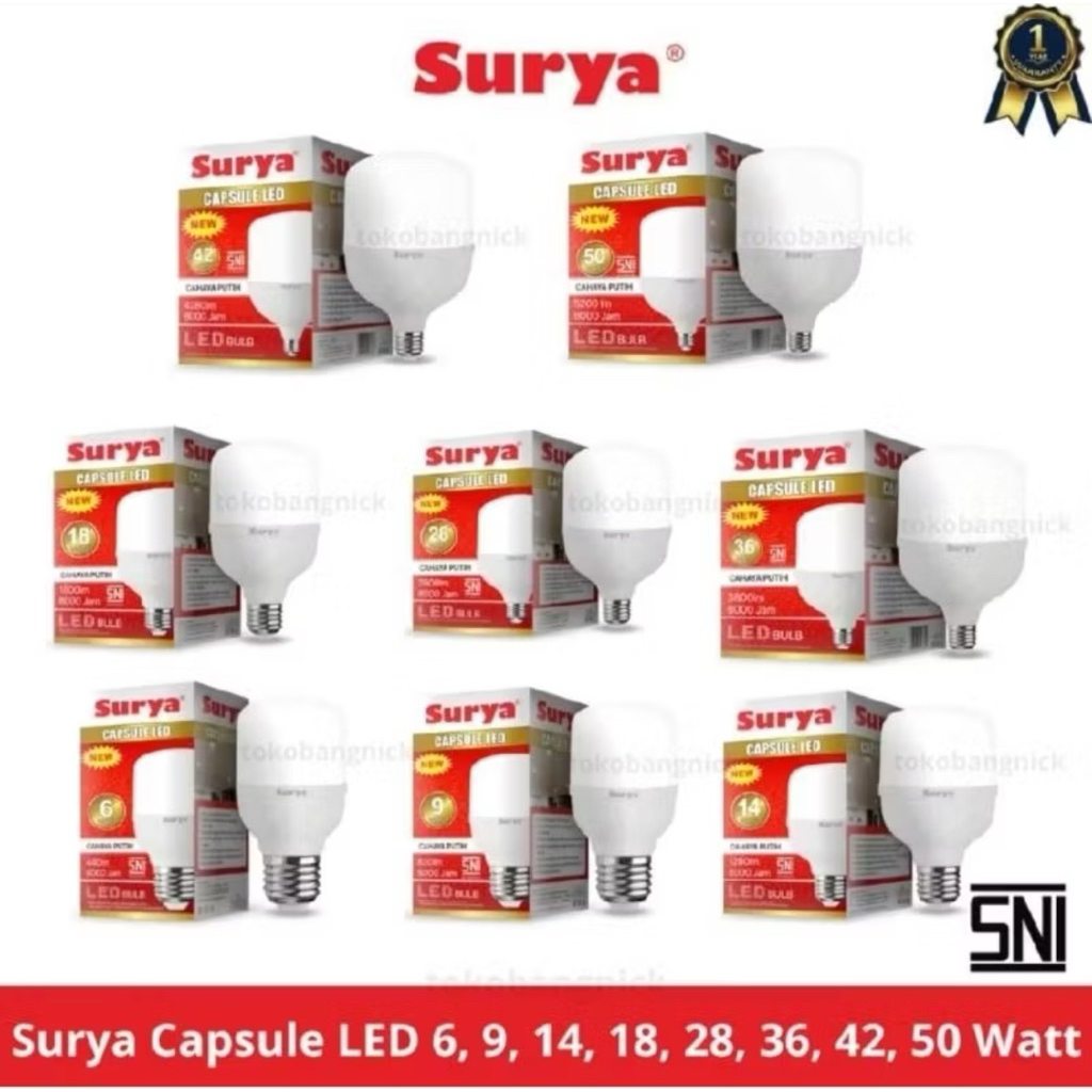 CAHAYA LED CAPSULE SOLAR LAMP 6 LED Capsule Bulb 9/ 14/ 18/ 28/ 36/ 42 ...