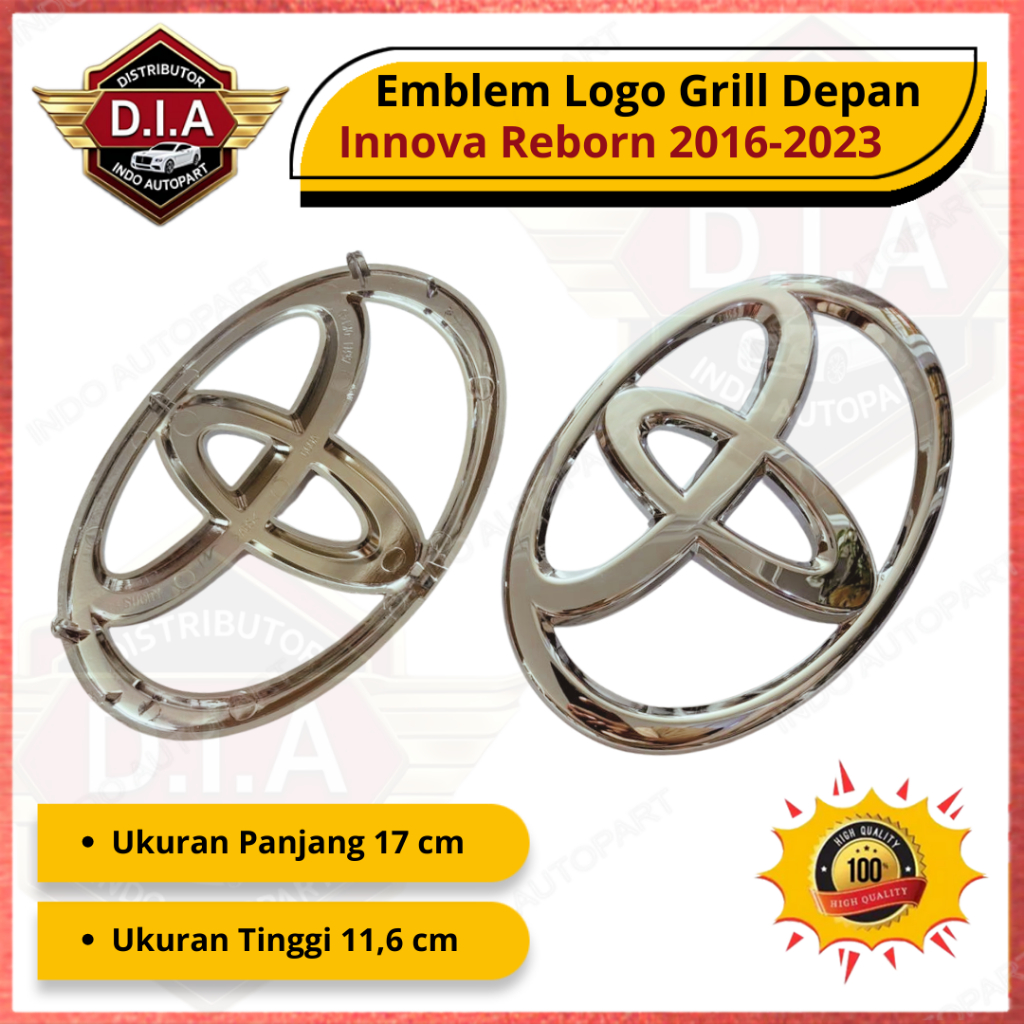 ORIGINAL Front Grill Logo Emblem for Toyota Innova Reborn 2016-2023 ...