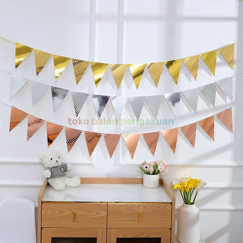 1 set of Birthday Flag Banners Zig- Zag Triangle Banner/s Zigzag ...