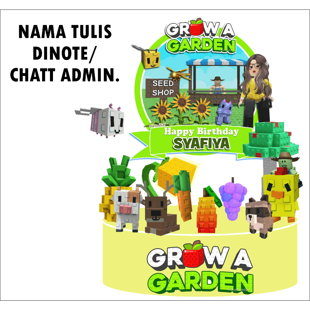 GROW A GARDEN CAKE TOPPER | Shopee Philippines