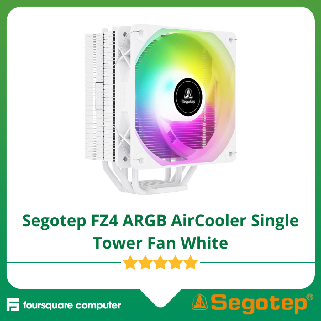Segotep FZ4 ARGB AirCooler Single Tower Fan White Official | Shopee ...