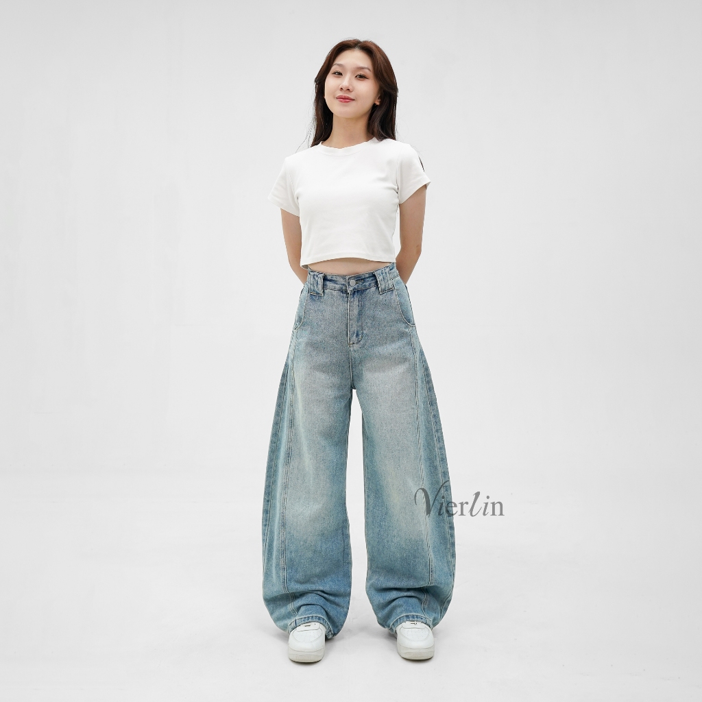 VIERLIN - Jeans 2535 - HIGHWAIST BARREL JEANS | Shopee Philippines