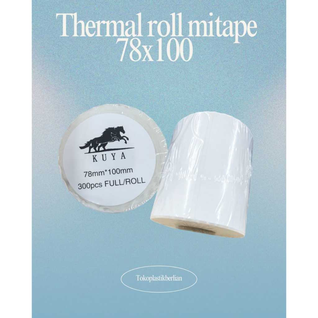 THERMAL LABEL Roll 78 X 100 BARCODE STICKER PAPER "KUYA" CONTENTS 300 ...