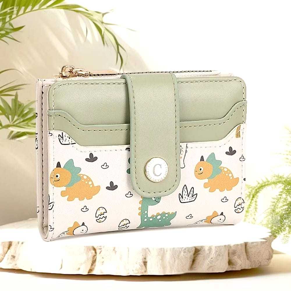 Dino Aesthetic Women's Folding Wallet, Latest Card & Money Wallet ...
