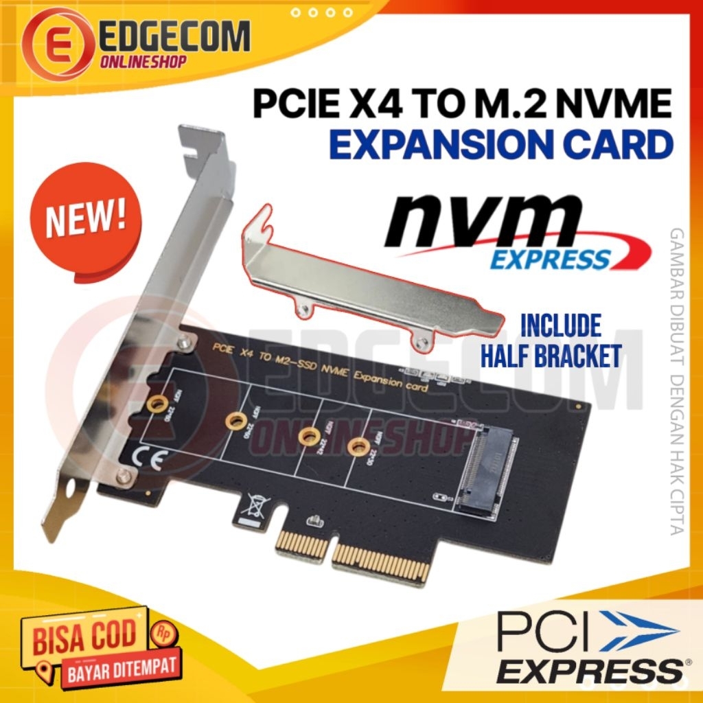 PCIE / PCI E x4 to SSD M.2 NVMe Expansion Card + Half Bracket | Shopee ...