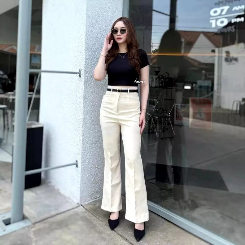Kylie Cutbray Highwaist Pants - Women's Cutbray Flare Pants - Anti ...