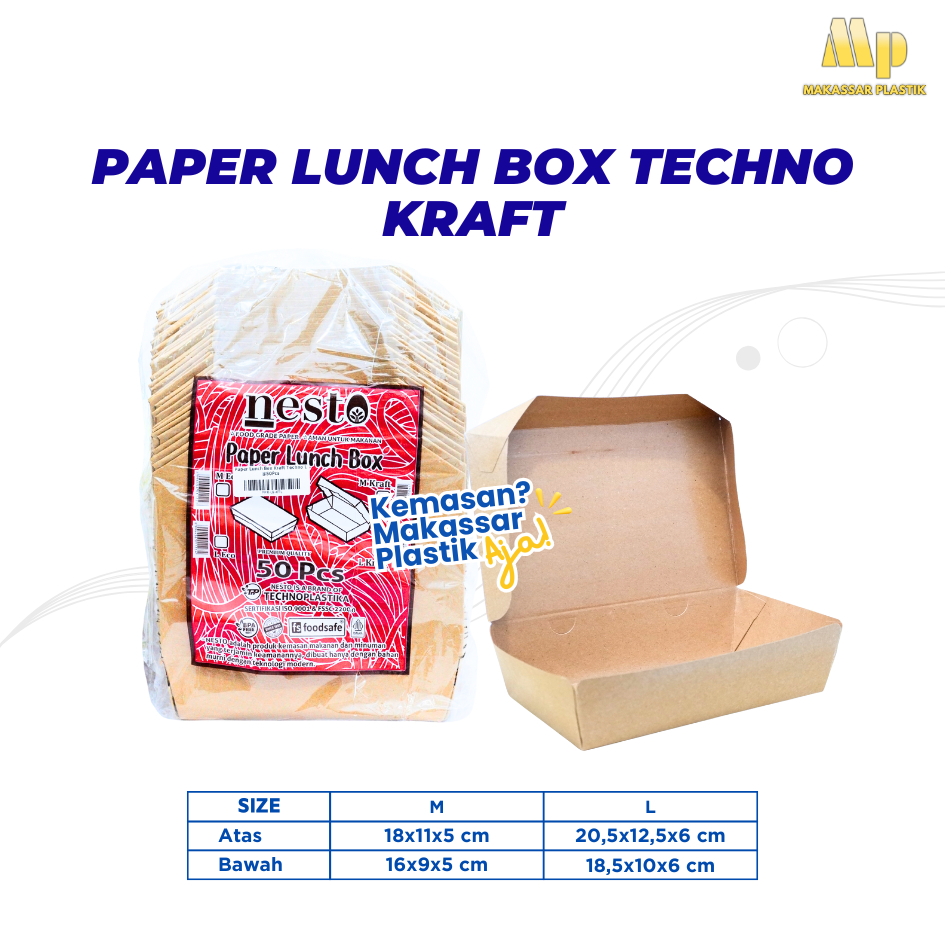 Paper Lunch Box KRAFT Techno Lunch Box Techno Paper Lunch Box @50 PCS ...