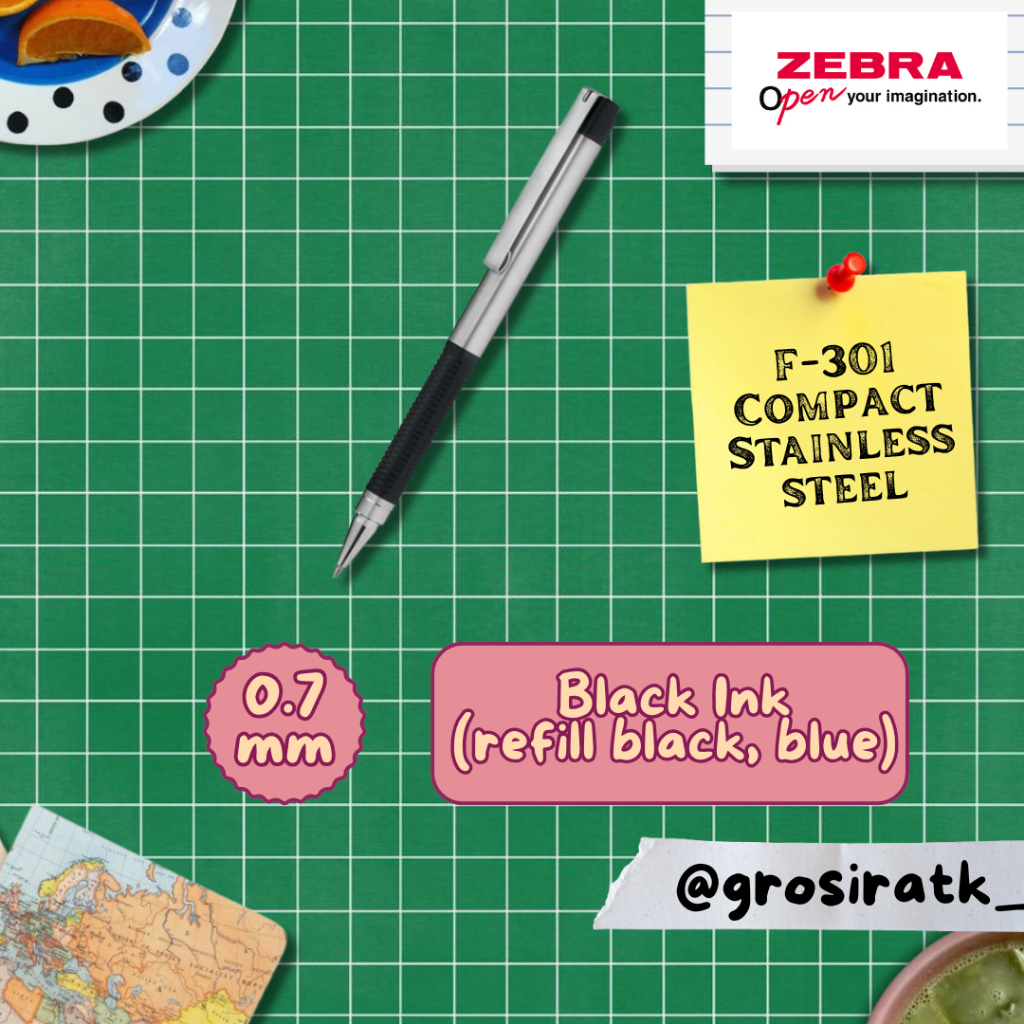 ZEBRA F-301 Compact Stainless Steel Pen/ | Shopee Philippines