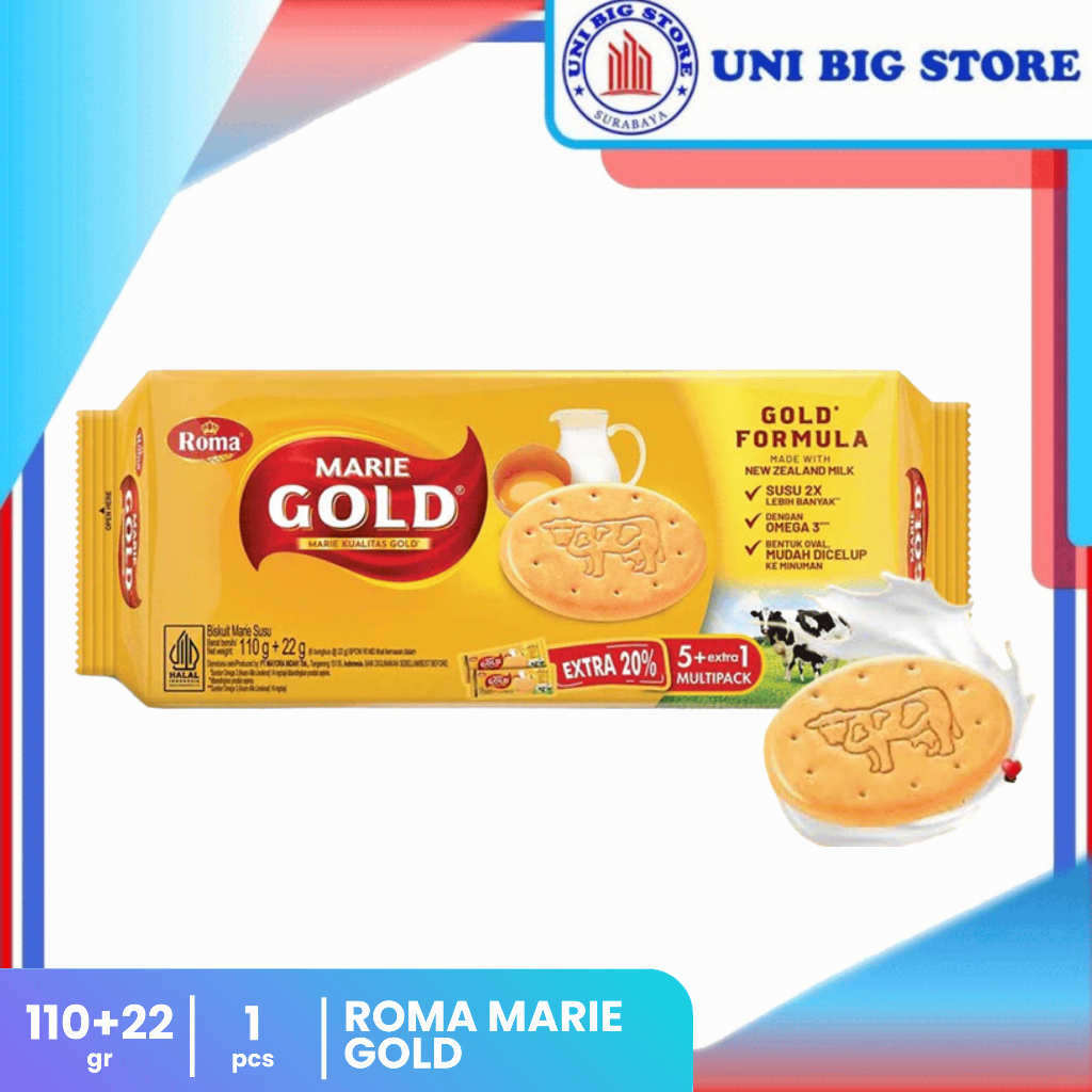 Roma Marie Gold 110 gr + 22 gr Marie Milk Biscuits | Shopee Philippines
