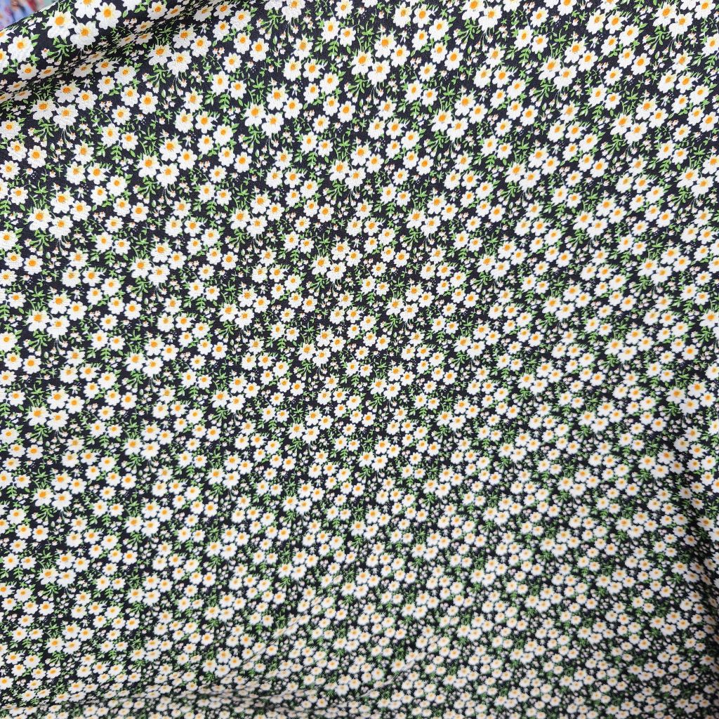 Zara Crepe Fabric with Mini Floral Pattern - Light, Elegant & Soft ...
