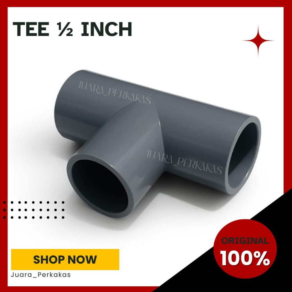 Tee Te T PVC TS 1/ 2 Inch Pipe Fitting Connection 1/ 2 Inch PVC Pipe ...