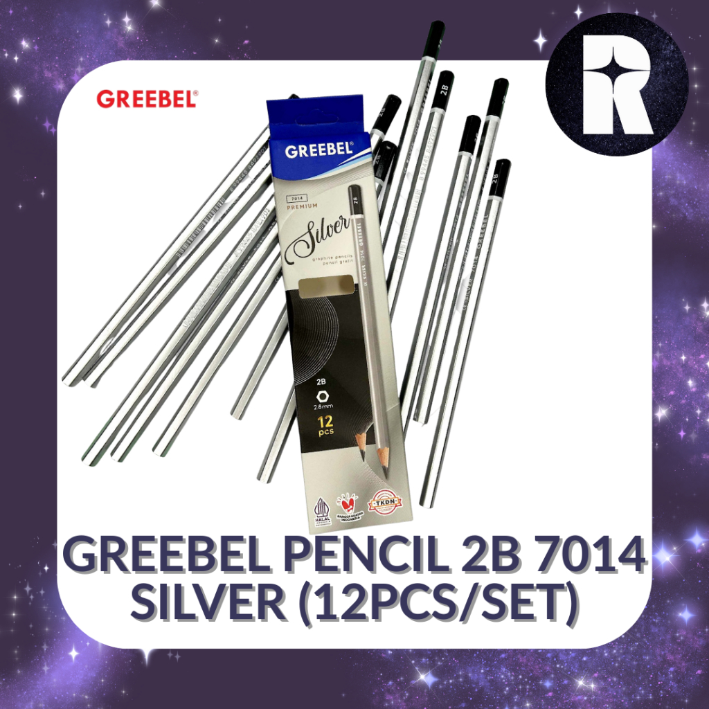 GREEBEL PENCIL 2B 7014 SILVER WOODEN PENCIL 2B (PCS) | Shopee Philippines