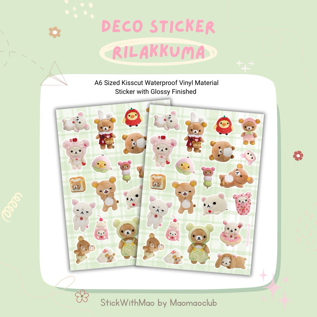Rilakkuma Deco Sticker Sheet for Journaling Aesthetic by StickWithMao ...