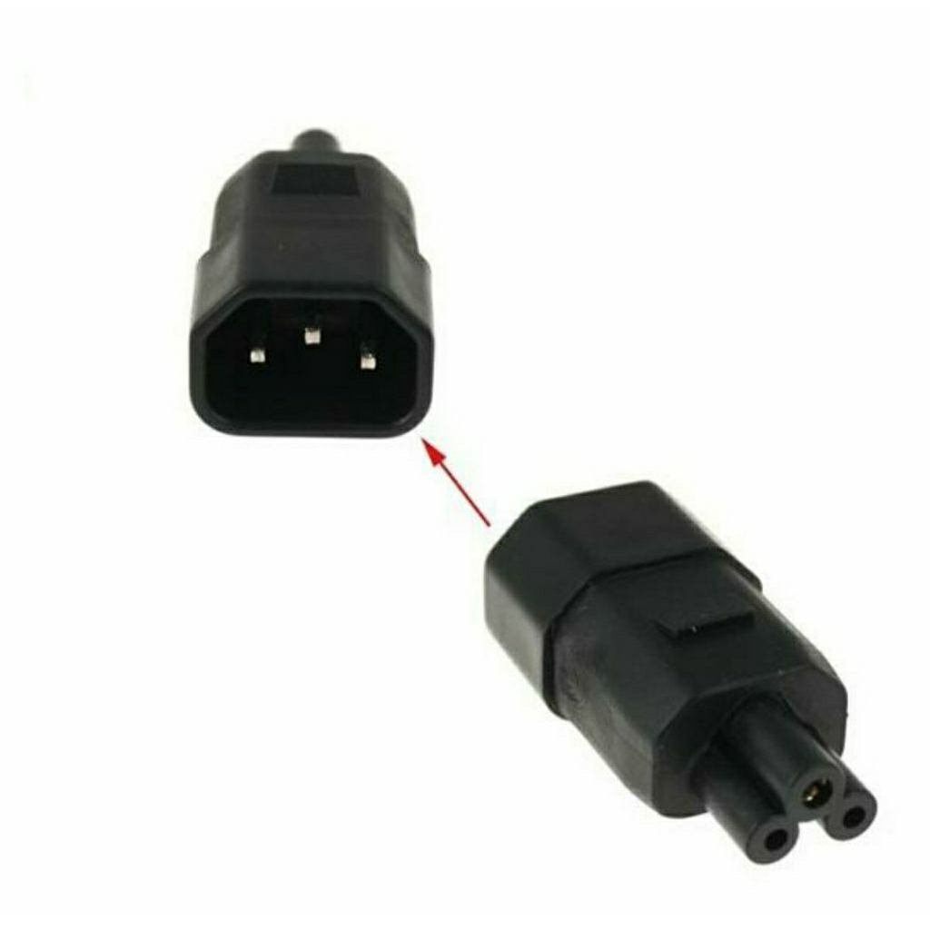 ADAPTER POWER PLUG C14 TO PLUG C5 3 Pin IEC Socket C14 TO C5 Mickey ...