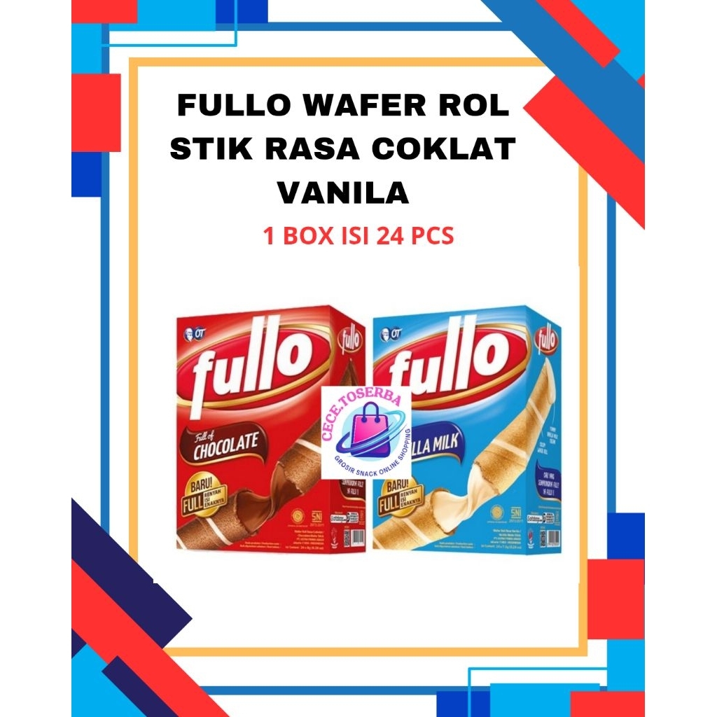 FULLO WAFER ROLL CHOCOLATE FLAVOR VANILLA/ CONTENTS 24 X 7GR | Shopee ...