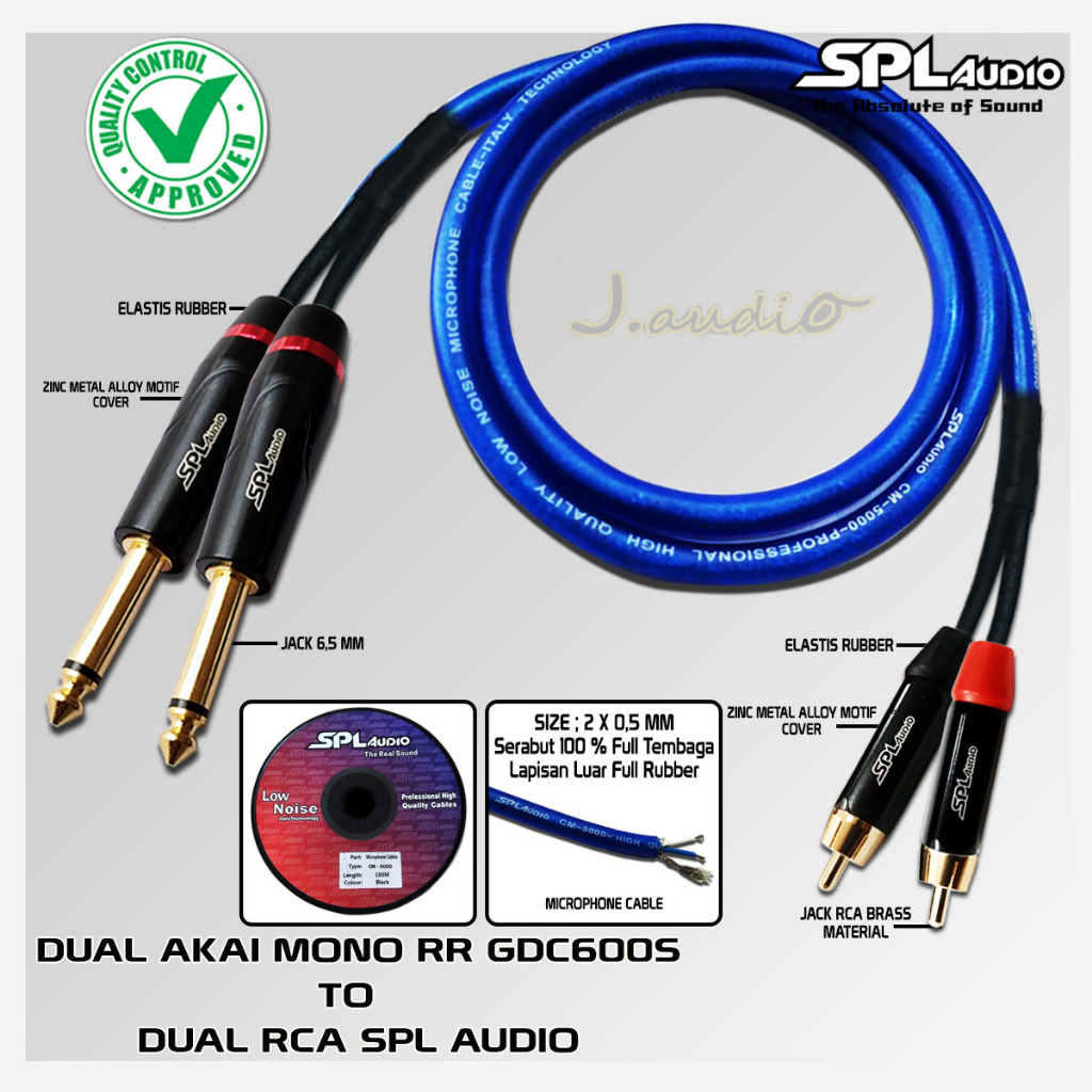 SPL AUDIO CM-5000 - Audio cable / microphone sound cable 2x Akai Mono 600S RR to 2x RCA SPL ...