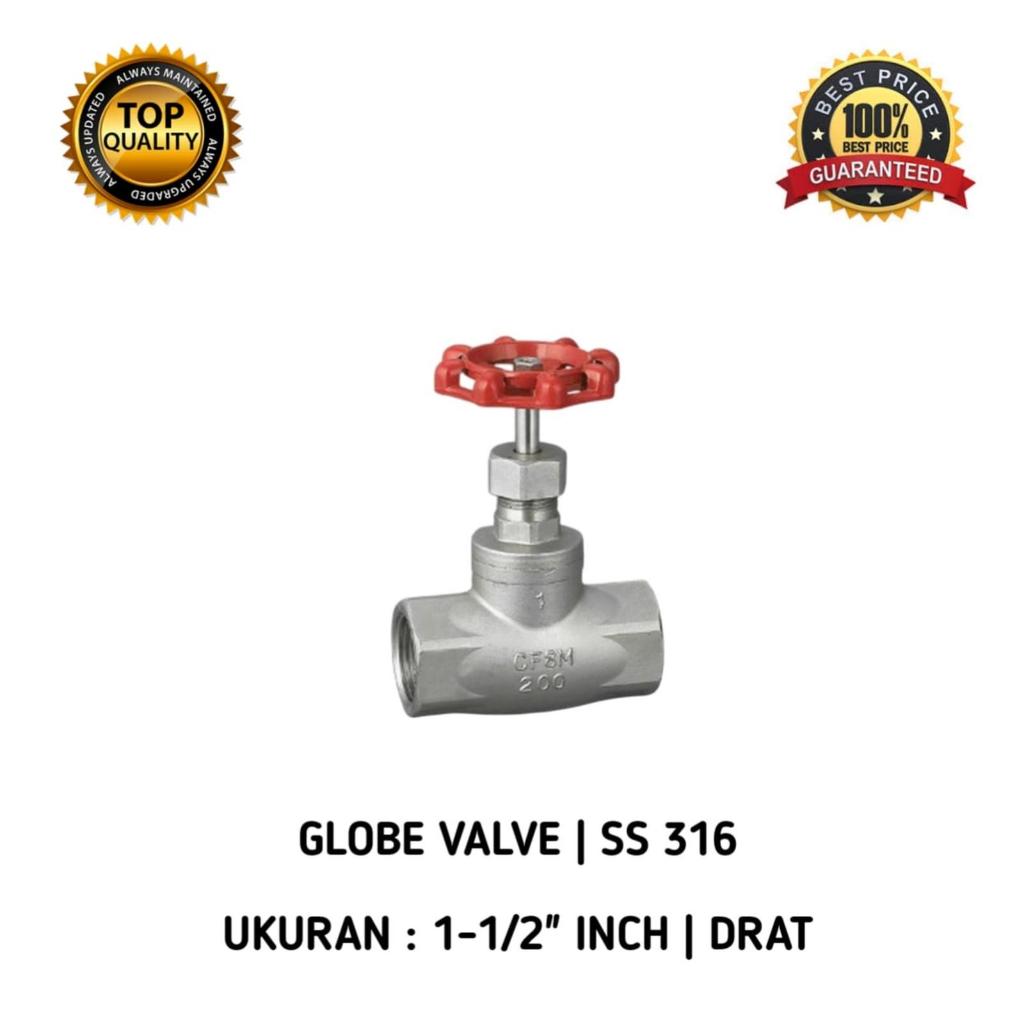 2" Globe Valve Stainless Steel 316 Thread 2 Inch Globe Valve Stainless ...