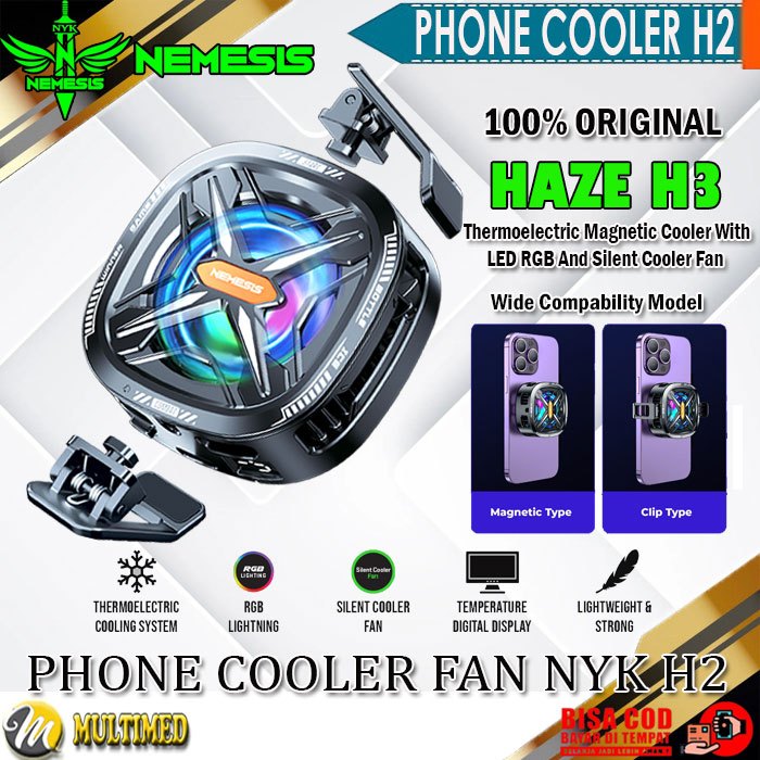 NYK Nemesis Magnetic Haze H2 Phone Cooler Thermoelectric With LED RGB ...