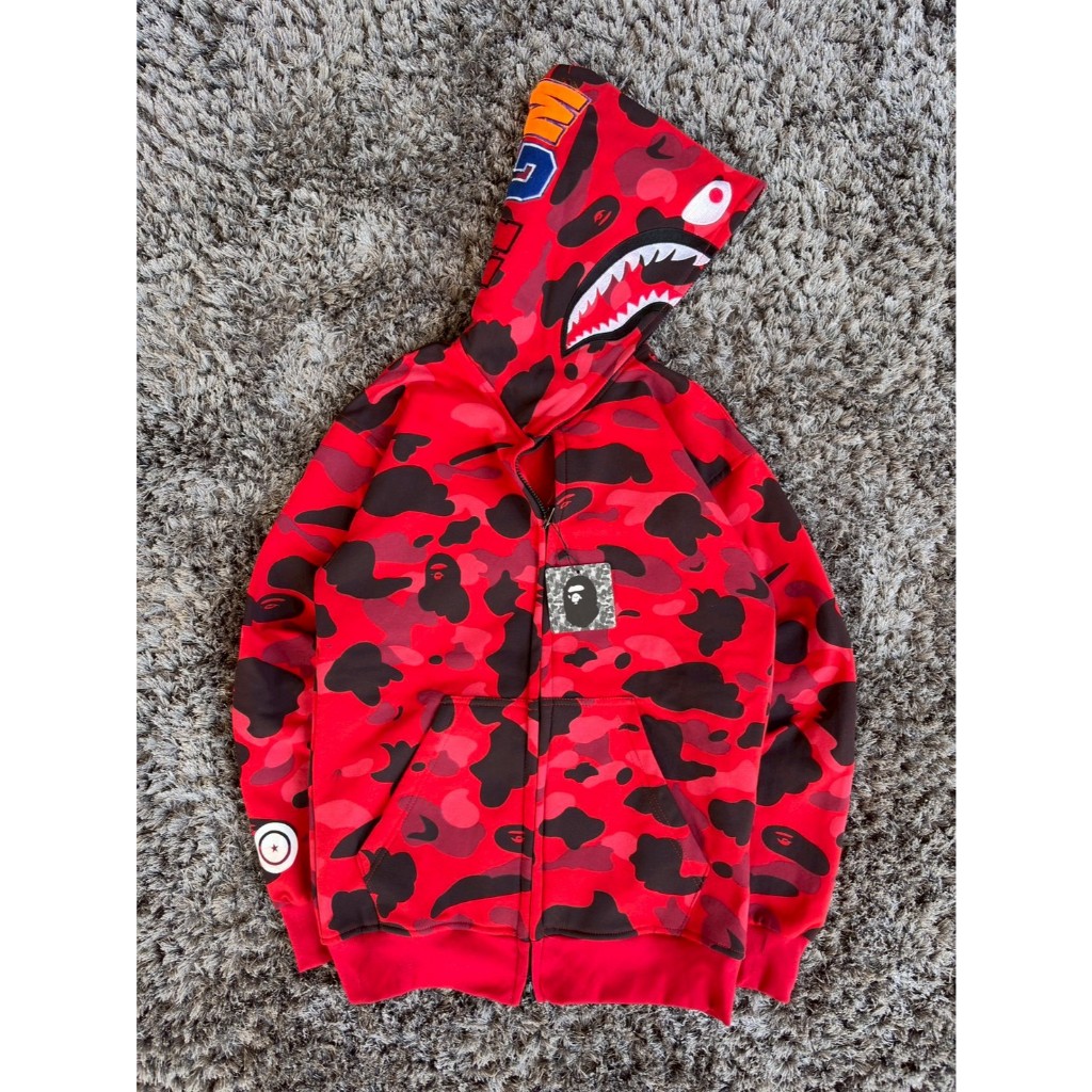 MERAH BAPE FULLZIP JACKET RED AND FULL TAG | Shopee Philippines