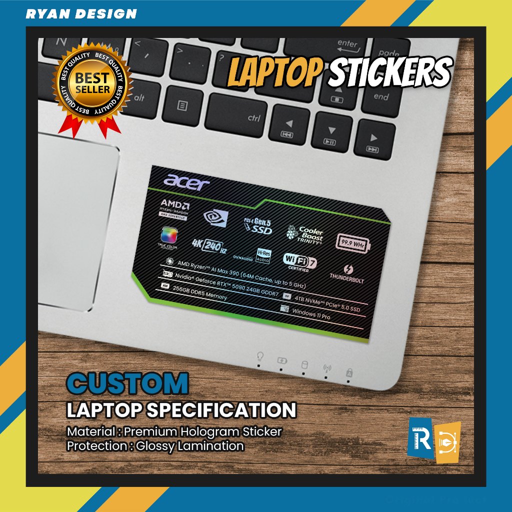 Laptop Logo Stickers, Laptop Features Specifications Stickers, Nvidia ...