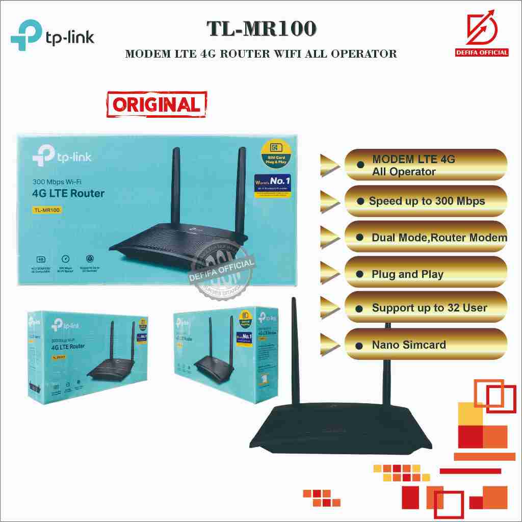 TP-Link Modem TL-MR100 300 Mbps Wireless N 4G LTE Router Unlock All ...