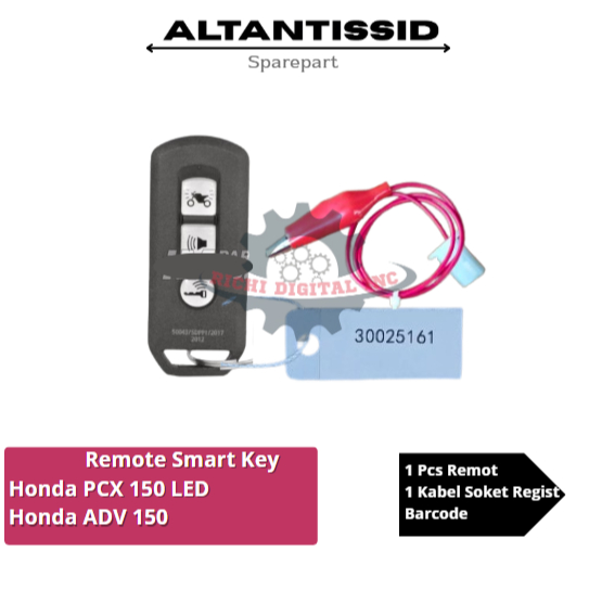TOMBOL Remote Smart Key Set Honda PCX 150 LED | Honda ADV 150 Original ...