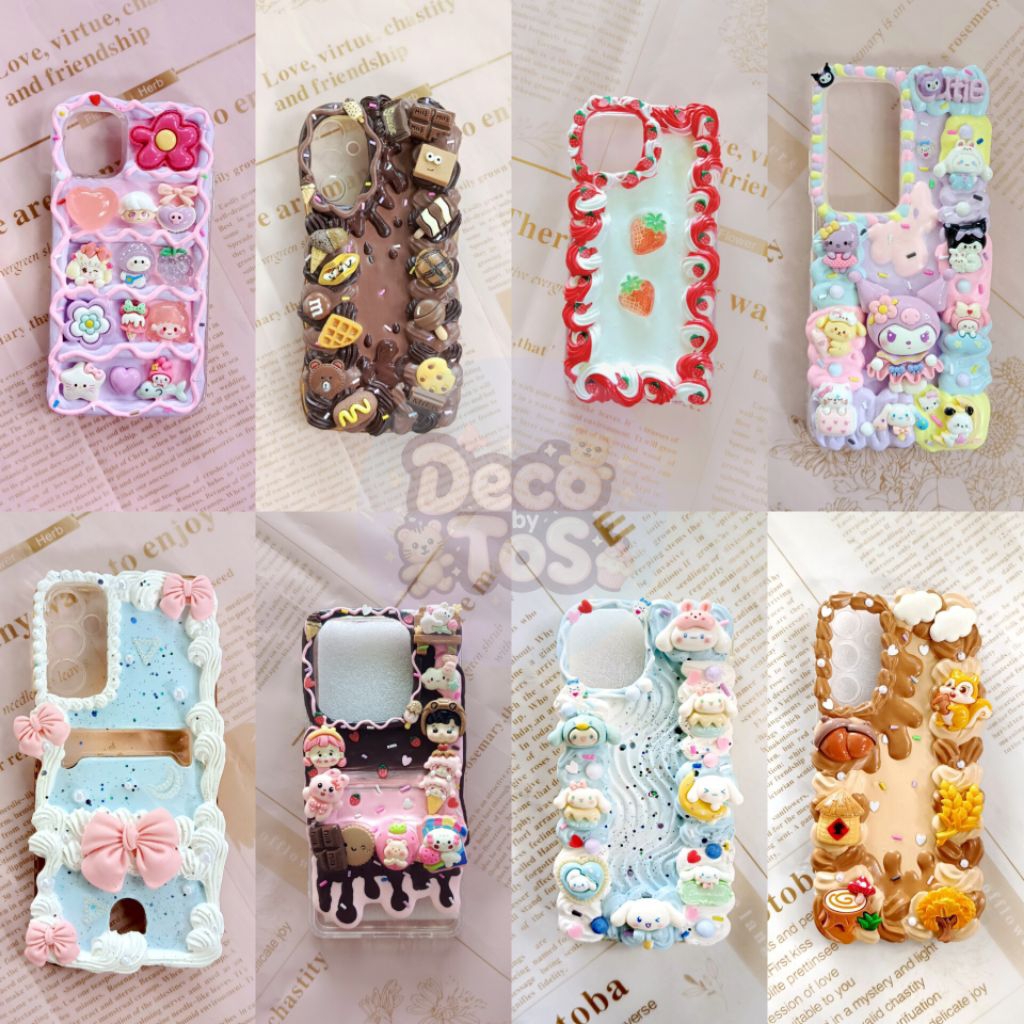 (decobytos) CUSTOM Phone Case Casing Decoden Deco Cream DIY Handmade ...