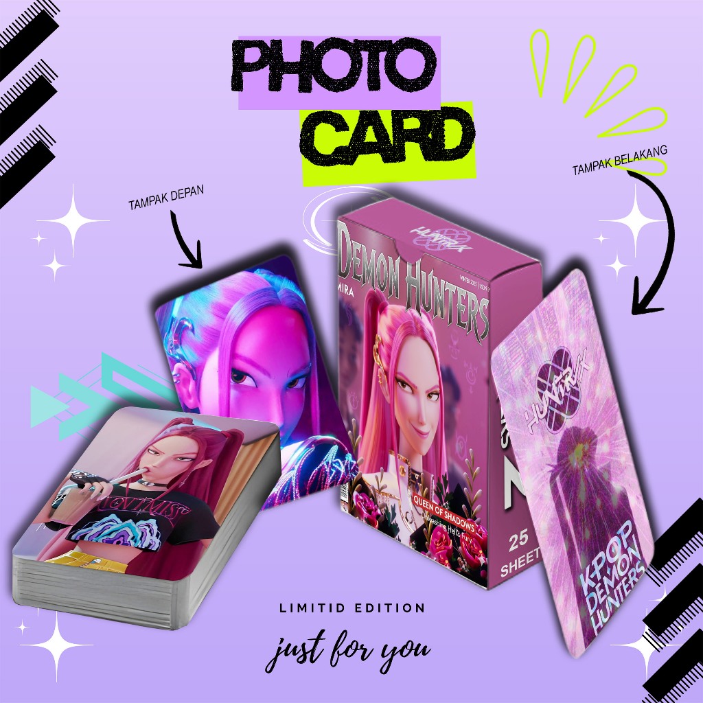 MIRA KPOP DEMON HUNTERS PHOTOCARD SET PART 2 PREMIUM 25 SHEET FREE BOX ...