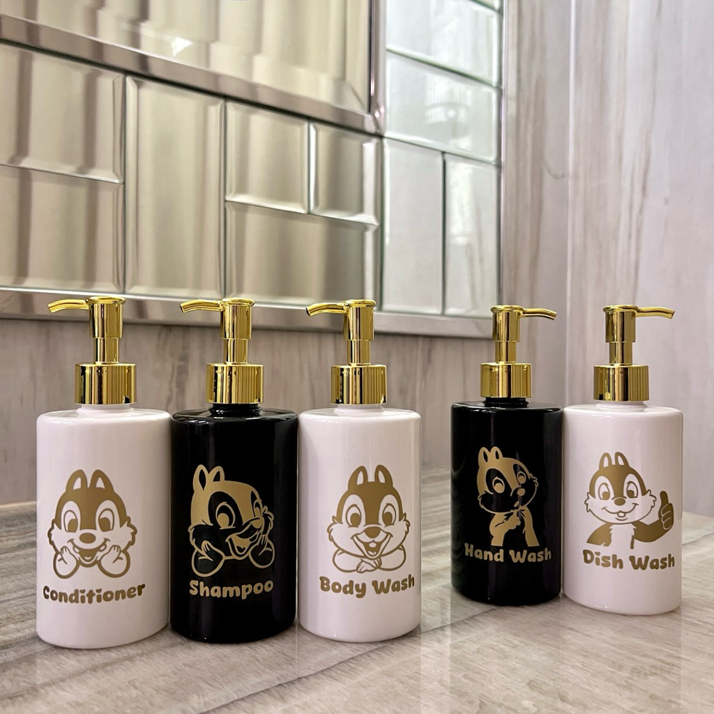 250ML EXCLUSIVE BLACK WHITE GLOSSY CARTOON CHIPMUNK GOLD LUXURY ...