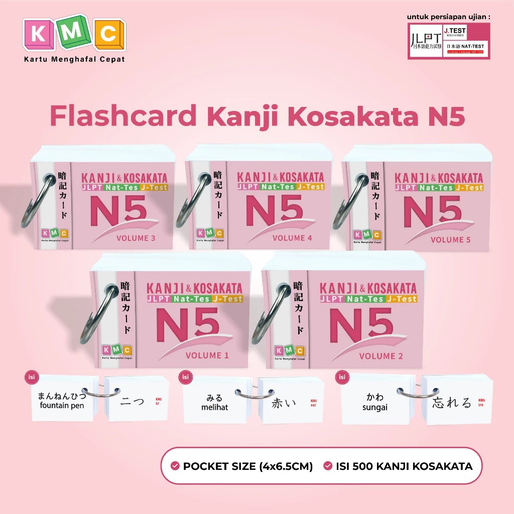 Flashcard Kanji Vocabulary JLPT N5 500 Japanese Kotoba - Learn Kanji ...