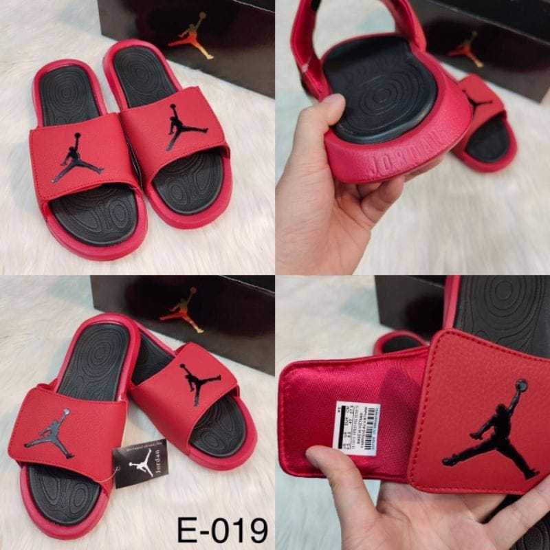 E-19 Sandals Air Jordan Hydro Black Red | Shopee Philippines