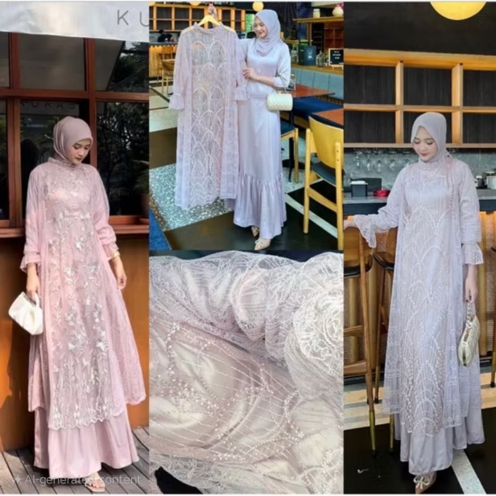 Feysa Inner Outer Dress Elegant Eid Invitation L XL XXL Premium Jumbo ...