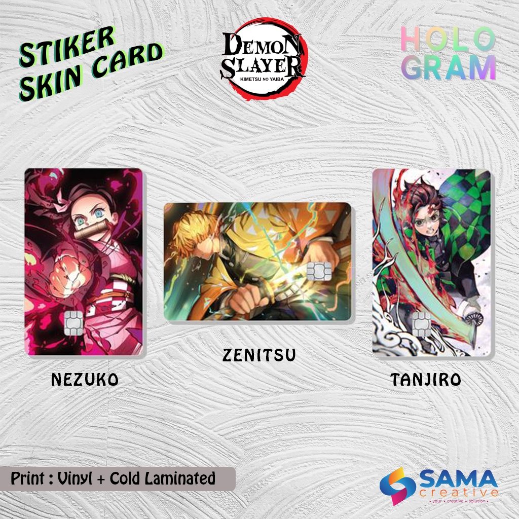 Demon Slayer - HOLOGRAM Skin Card Sticker - ATM Vinyl Debit, Credit ...
