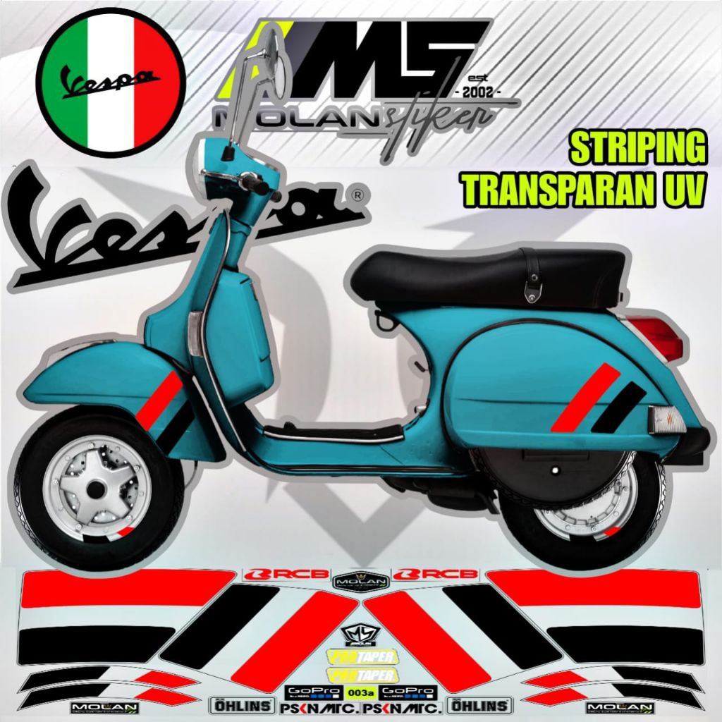 Decal Sticker Striping Variation Transparent Uv Vespa Classic Vespa 2 ...