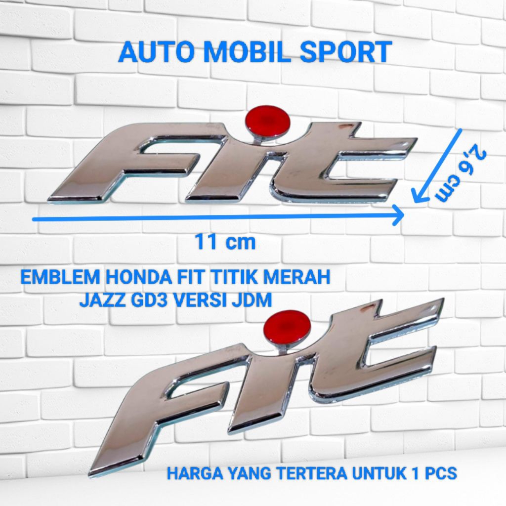 MERAH HONDA FIT RED POINT JAZZ GD3 LOGO EMBLEM JDM VERSION RED DOT ...