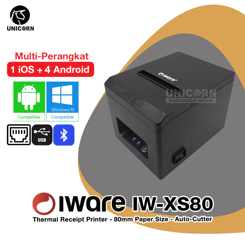 Thermal Receipt Printer 80mm USB LAN Bluetooth - Iware X-Series XS80 XS80BT XS80UL XS-80 ...