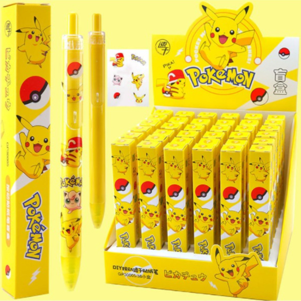 Pikachu Character Gel Pen and Sticker Set Pokemon Pikachu Ballpoint Pen ...