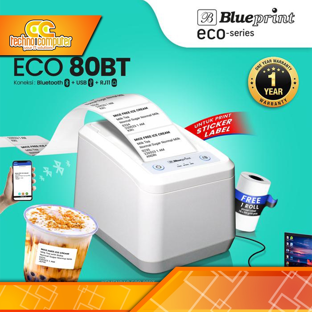 BLUEPRINT BP-ECO80 BT USB THERMAL PRINTER + Bluetooth (78x100) | Shopee ...