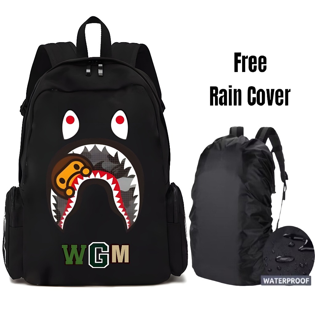 Cool School Backpacks for Men and Women Latest Viral Unisex Bape Shark ...
